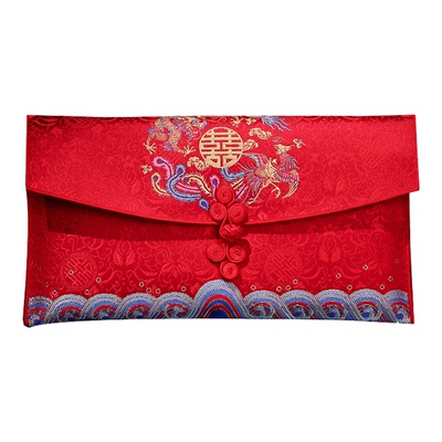 DUOBAO新款结婚红包婚礼利是封中式高档布艺父母改口费万元喜包