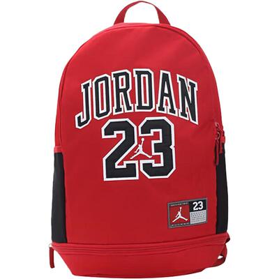 Jordan正品大标双肩包耐克红色学生书包大容量运动包休闲包AJ背包