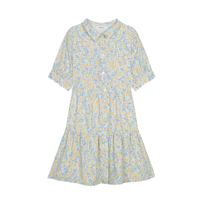 连衣裙2022夏季新款翻领甜美