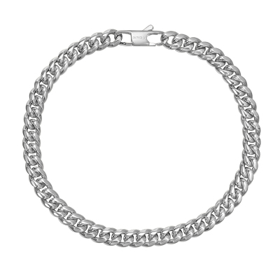 GRGR银色细款古巴链手链