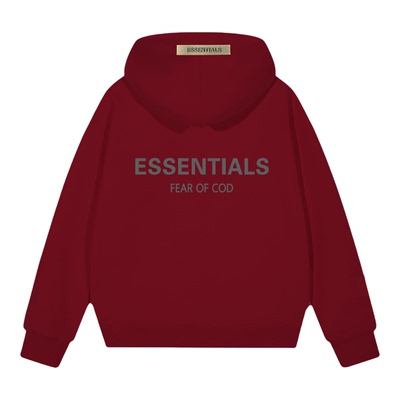 ESSENTIALS官方酒红色连帽卫衣