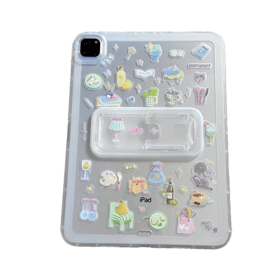 ins韩风闪耀日子透明支架可调节适用苹果三星华为2025ipadpro保护套平板Air34678壳第十代小米Matepad女S可爱