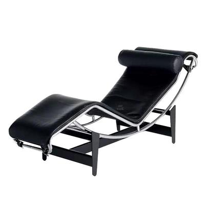 设计师经典LC4躺椅皮革不锈钢