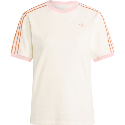 Adidas/阿迪达斯官方正品三叶草新款女米白粉色亲肤短袖T恤KY8126