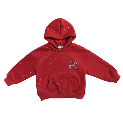 啦芙莱男女童一体绒滑板印花卫衣