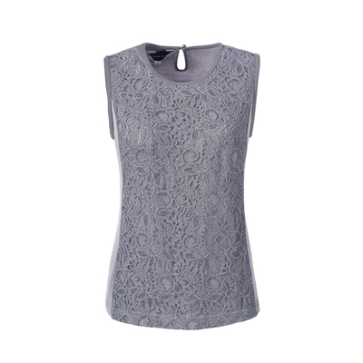 靓诺灰色针织背心lb18111a