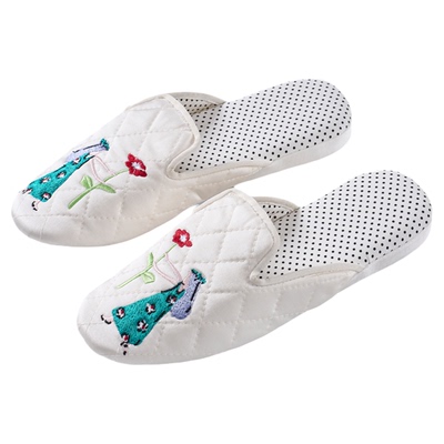 家居绸缎面防水软底拖鞋吸汗高级