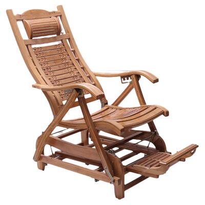 竹躺椅折叠摇摇椅家用实木阳台