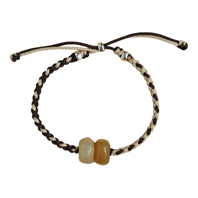 L'ELEMENTO和田糖白玉编绳手链