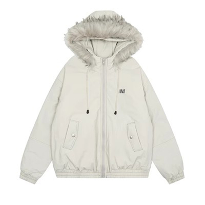 大毛领短款棉服加厚美式宽松