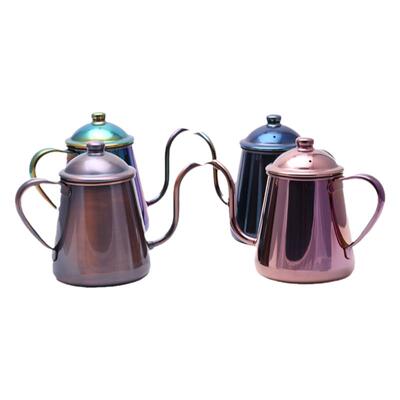 TAKAHIRO 精品咖啡手冲壶电镀不锈钢四色长嘴细口 日本进口