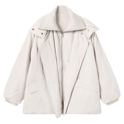 90白鸭绒针织领立领羽绒服