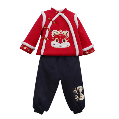 冬季男童汉服明制拜年服加绒唐装