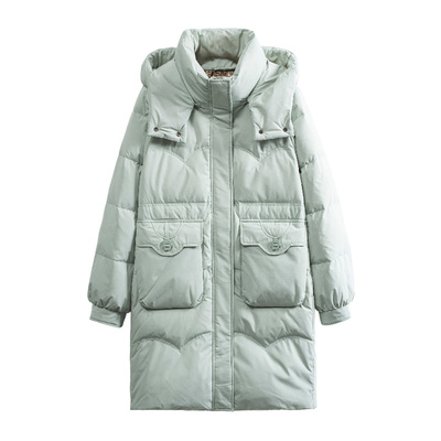 雅鹿2025年新款中长可脱卸帽羽绒