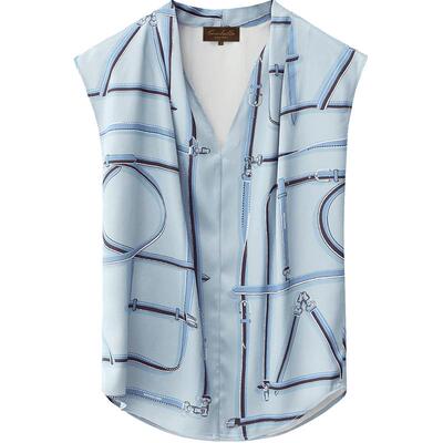 COCOBELLA立体印花无袖衬衫