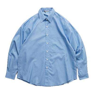 现货 AURALEE WASHED FINX BIG 日产埃及棉休闲口袋长袖衬衫 25AW