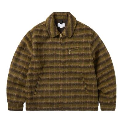 羊毛混纺条纹现货夹克外套潮玩艺