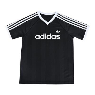 Adidas阿迪达斯新款儿童装男大童三叶草短袖黑色百搭T恤KG5300