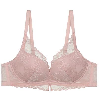 爱美丽中厚杯文胸蕾丝无托聚拢