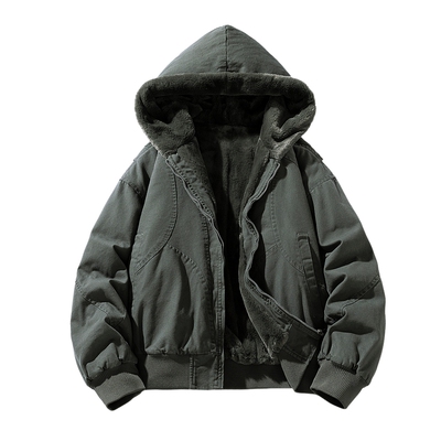 加绒加厚外套工装夹克男装冬