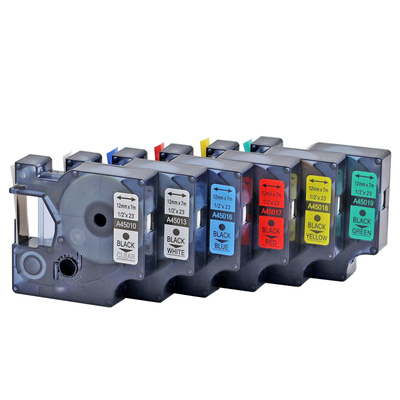 适用艾力生DYMO达美D1标签机色带12mm PT-E200佳博F16标签纸45013