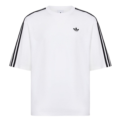 adidas阿迪达斯三叶草白色大号半袖夏男女宽松透气短袖T恤 KG6332