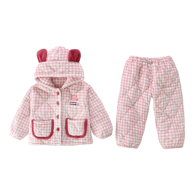 女童珊瑚绒睡衣加厚套装2025新款女孩宝宝冬季保暖儿童家居服冬款