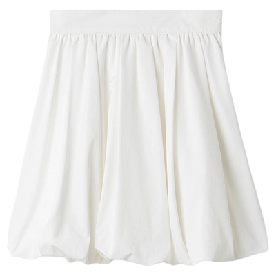 SNIDEL2026春夏新品甜美高腰纯色花苞灯笼半身裙短裙裤SWFP261232