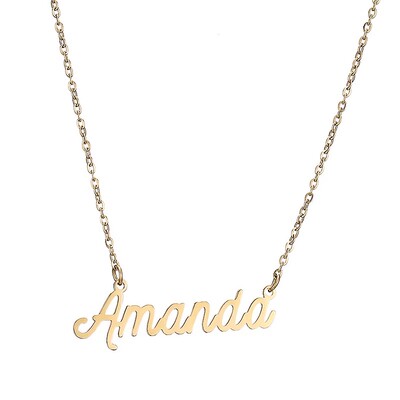 私人定制英文名字项链ipg14kdiy