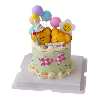 情人节可爱小熊头蛋糕