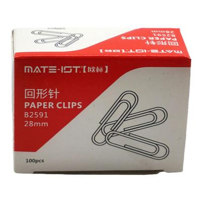 欧标（MATE-IST）办公用品回形针财务单据曲别针文件整理金属针100枚B2591欧菲斯办公