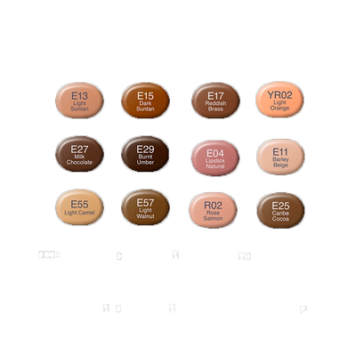 COPIC马克笔手绘斜头肤色软头