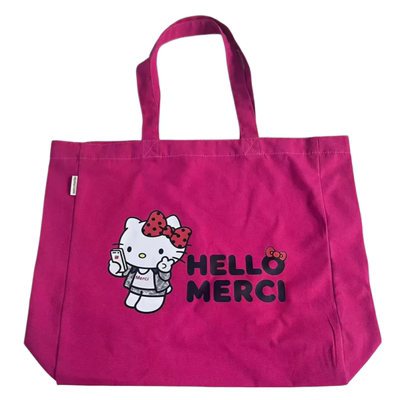 法国Kitty x Merci联名帆布包女托特包手提斜挎手提包购物环保袋