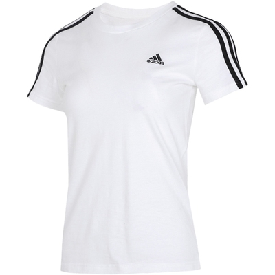 阿迪达斯黑白短袖女装2026夏季新纯棉透气运动半袖休闲T恤GL0783