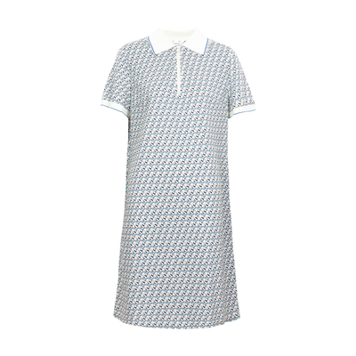 红人运动风印花翻领显瘦连衣裙