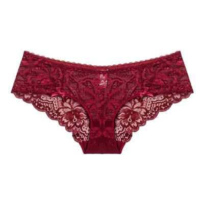 维多利亚性感红色内裤蕾丝大码