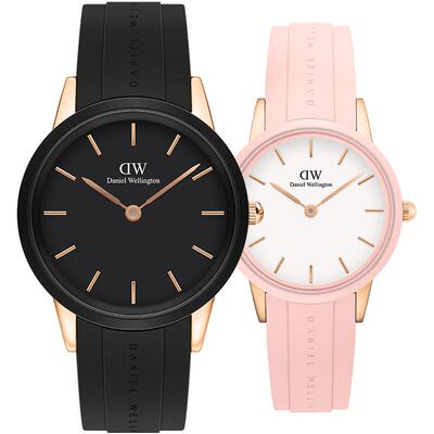 dw小黑胶32&40mm个性情侣对表