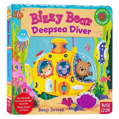 英文原版Bizzy Bear: Deepsea Diver 深海潜水员纸板书 操作活动书带机关 潜入深海 儿童启蒙读物 低幼宝宝学习图书 原版英语书籍