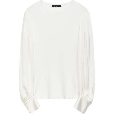 播 bo 商场同款2024春新款复古拼接针织衫女BDR1SD2144