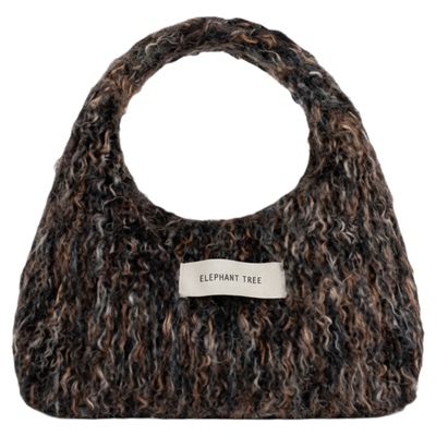 小众七彩毛呢小hobo水桶包