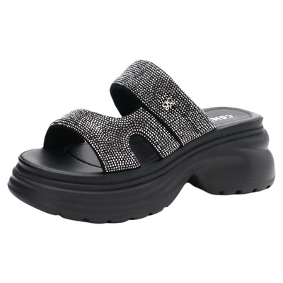 康莉厚底增高满钻女鞋凉拖鞋