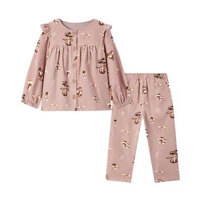 Milkbarn秋冬新品儿童长袖套装婴儿宝宝纯棉衣服女童洋气童装