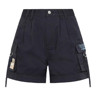 女士短裤刺绣Evisu休闲