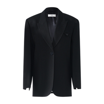 LYNEE 醋酸戗驳领简约宽松西装外套女通勤感气质西服