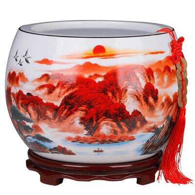 陶瓷聚宝盆客厅摆件工艺品