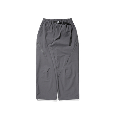 Vavu弧形切割防泼水褶皱长裤