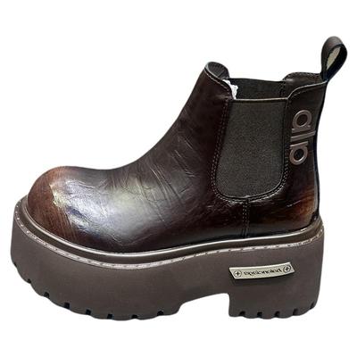 切尔西靴女复古英伦风烟筒靴