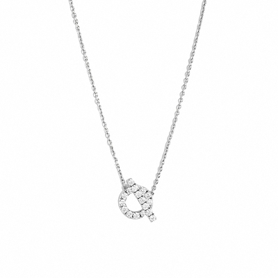 小Q字母项链女镀18K玫瑰金猪鼻子