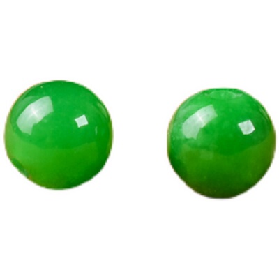 天然翡翠干青阳绿散珠