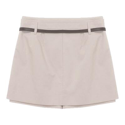 loeuvre束腰H型迷你裙短裙